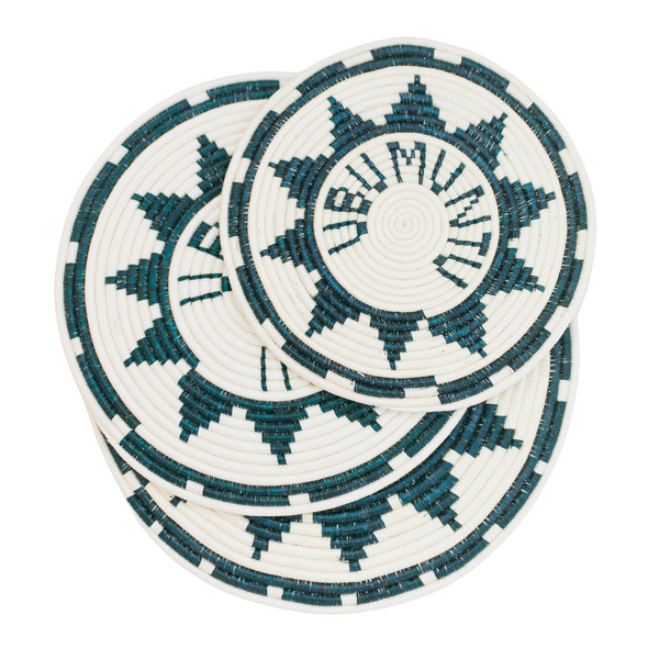 Ubumuntu Sun Black + White Wall Discs - Land of a Thousand Hills Coffee